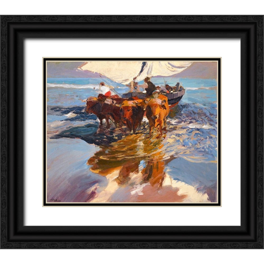Sorolla Joaquin 17x15 Black Ornate Wood Framed With Double Matting