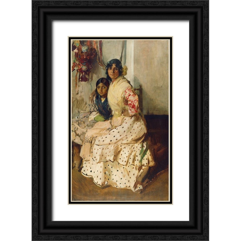 Sorolla Joaquin 21x32 Black Ornate Wood Framed With Double Matting