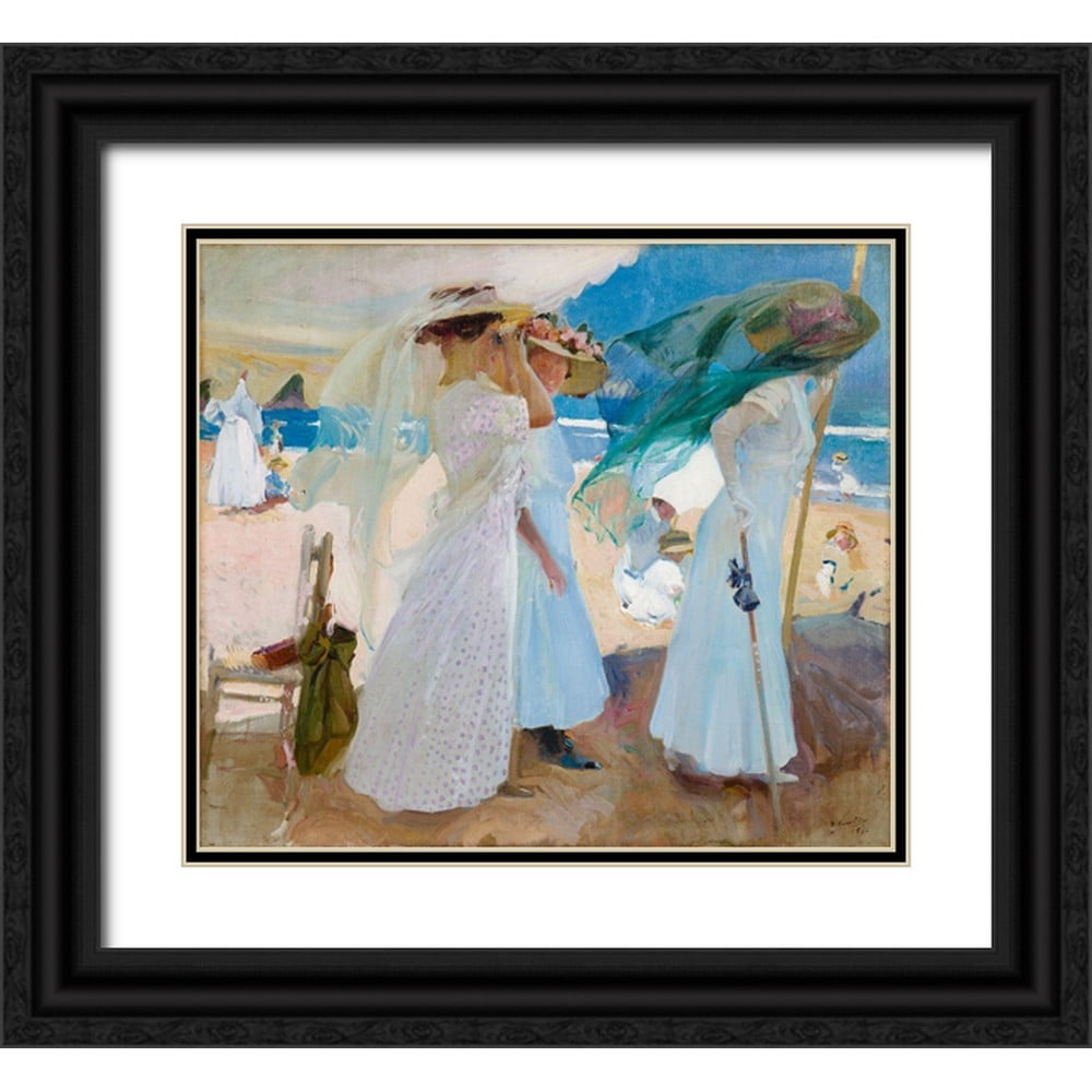 Sorolla Joaquin 22x20 Black Ornate Wood Framed With Double Matting