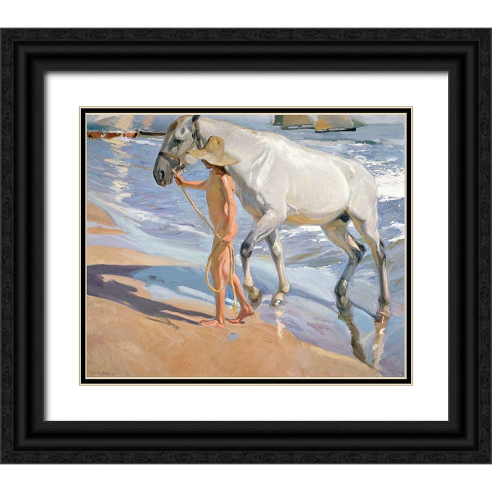 Sorolla Joaquin 31x26 Black Ornate Wood Framed With Double Matting