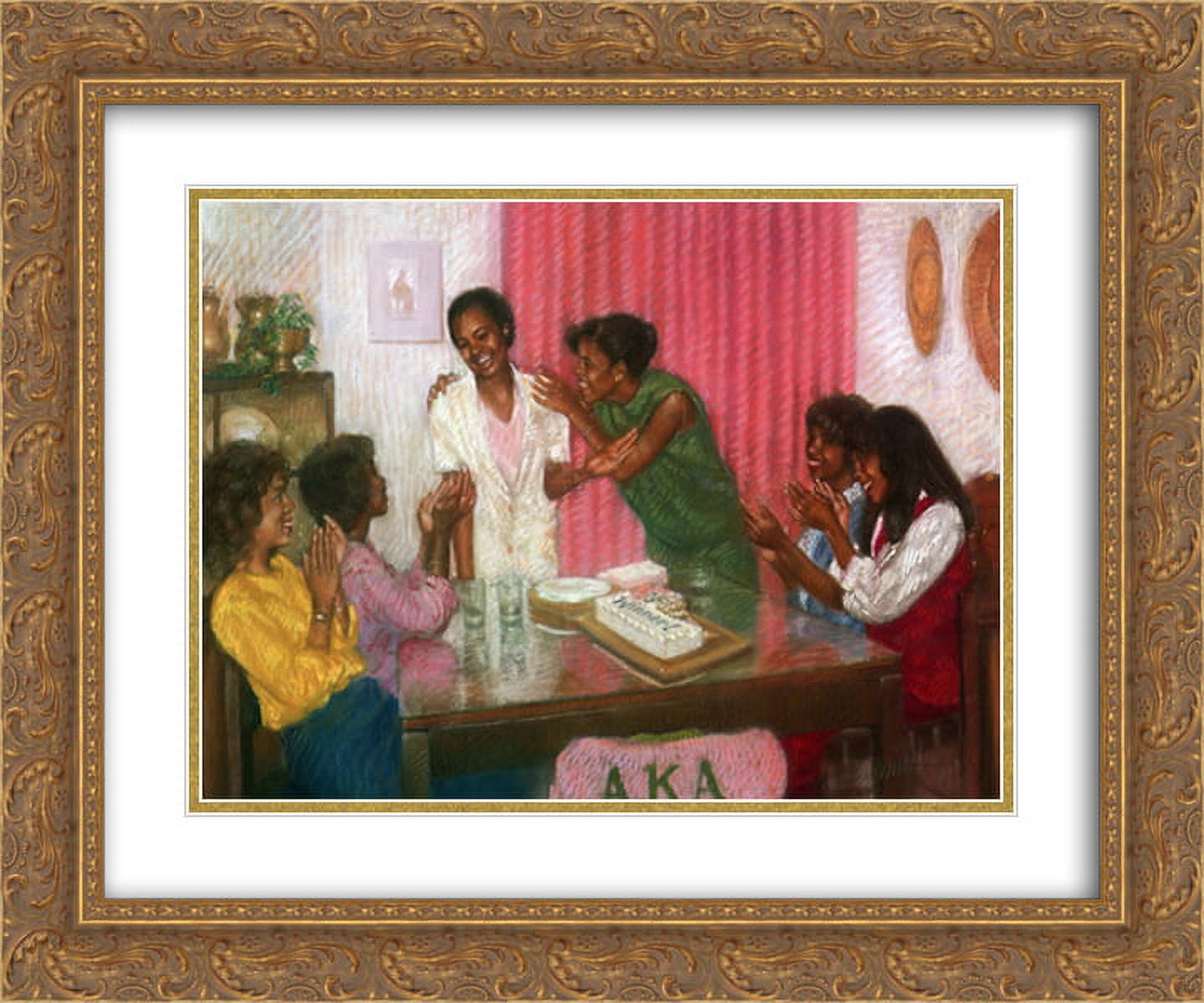 FrameToWall Sorority Aka 2x Matted 15x13 Gold Ornate Framed Art Print ...