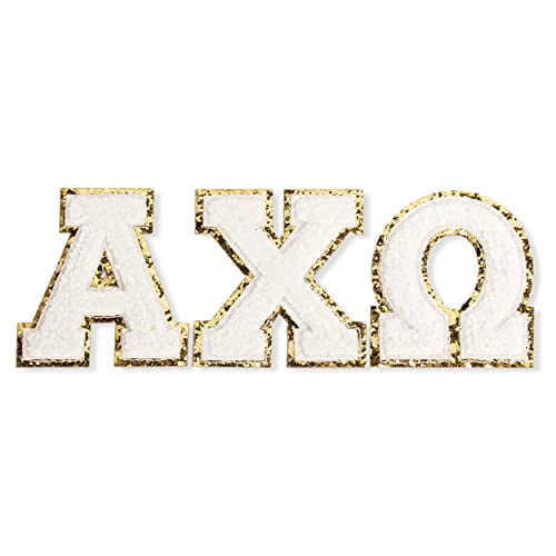 Sorority Shop Alpha Chi Omega Chenille Letter Stickers - Adhesive Back ...