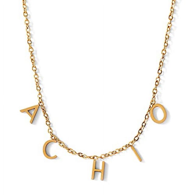 Sorority Shop Alpha Chi Omega Necklace — ACO Name Necklace, 18K Gold ...