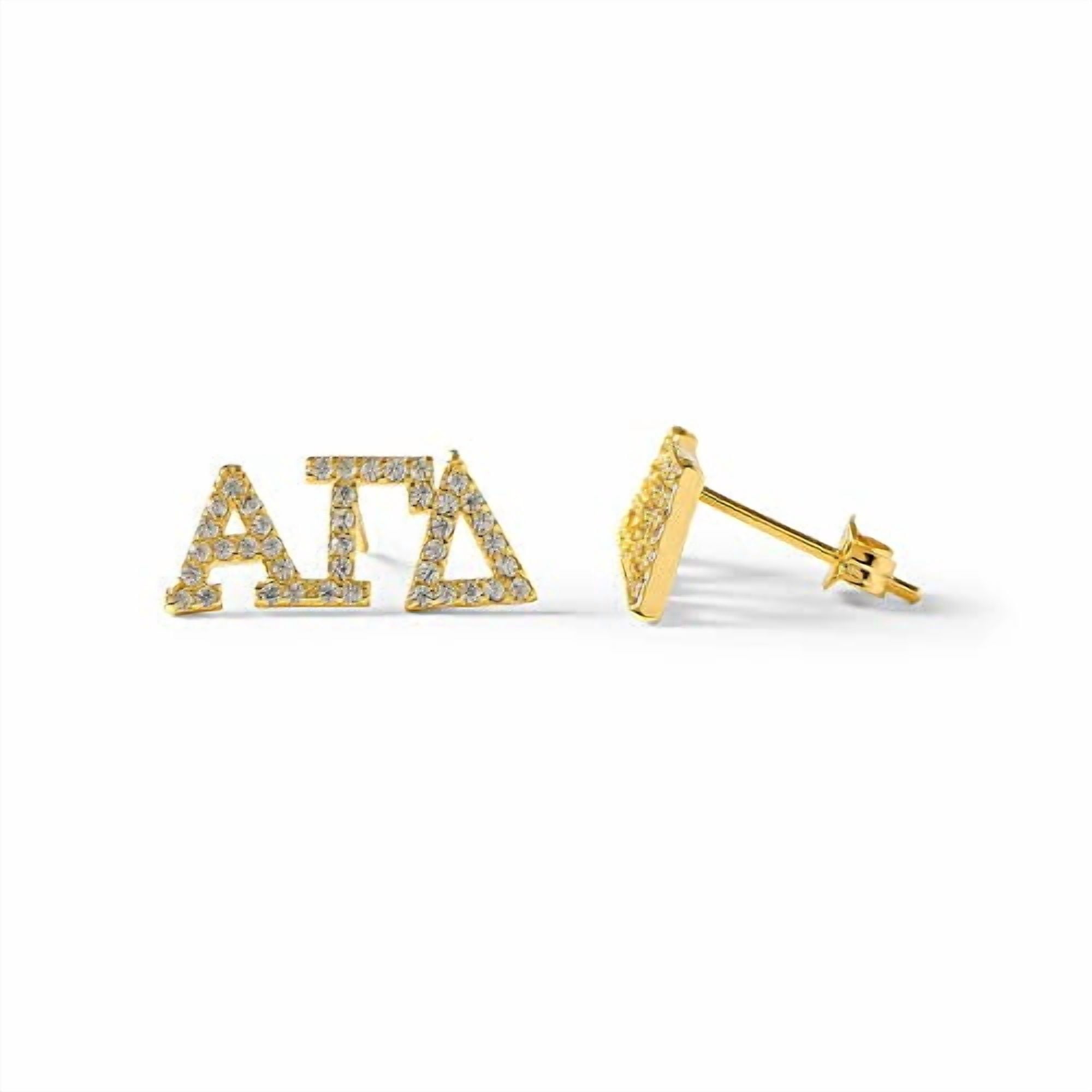 Sorority Shop Alpha Gamma Delta Earrings — AGD 18K Gold Plated Sorority ...