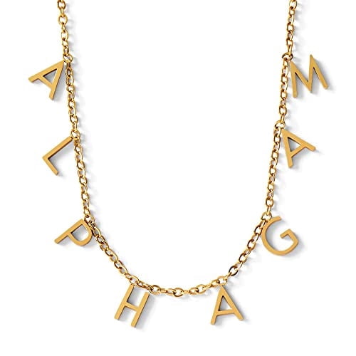 Sorority Shop Alpha Gamma Delta Necklace — AGD Name Necklace, 18K Gold ...