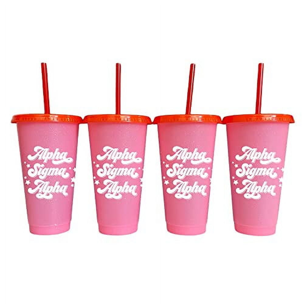 Sorority Shop Alpha Sigma Alpha Glitter Color Changing Cups, 4-Pack ...