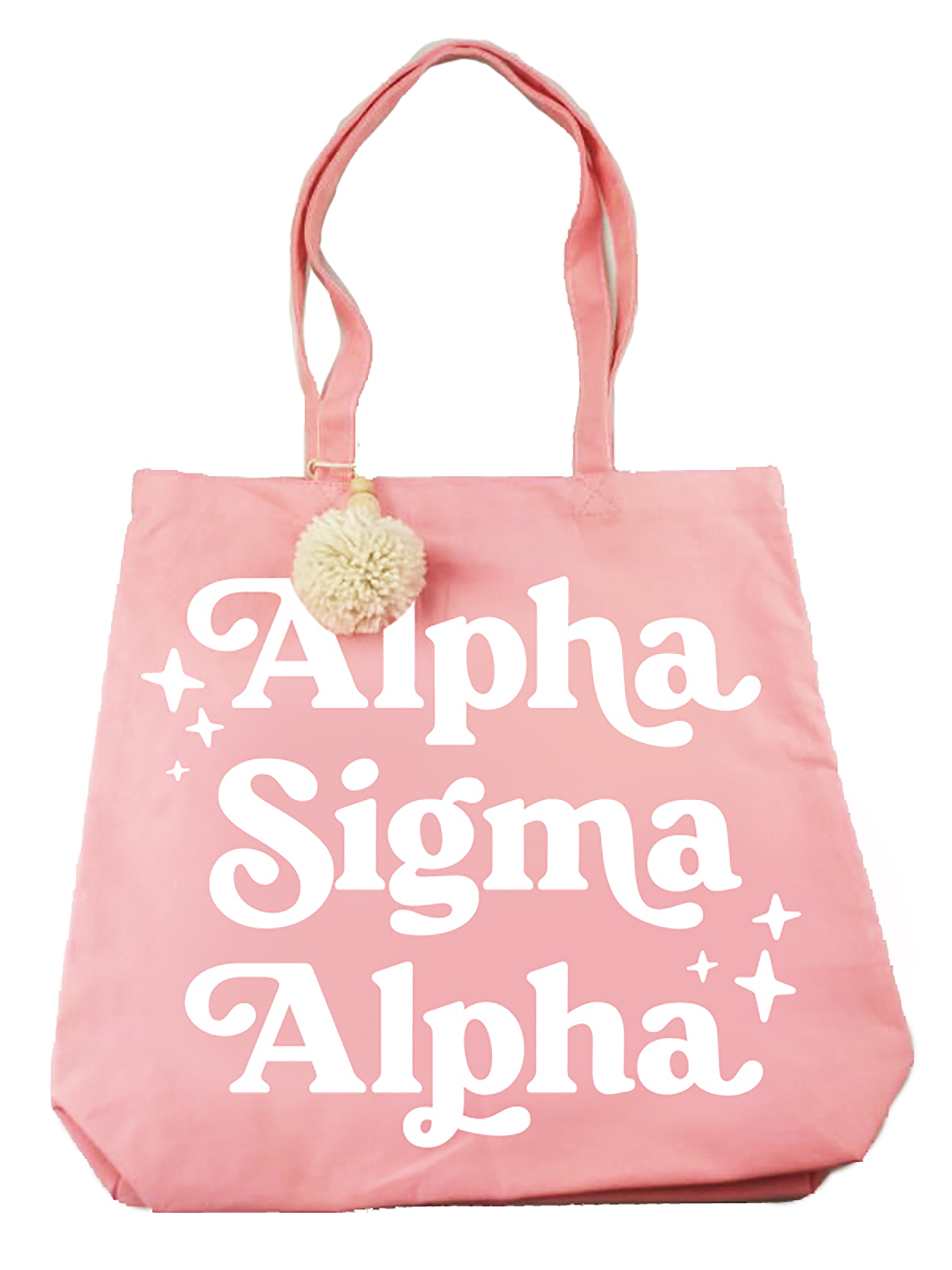 Sorority Shop Alpha Sigma Alpha Retro Pom Pom Tote Bag - Walmart.com