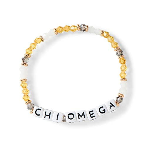 Sorority Shop Chi Omega Bracelet — Glass Bead Bracelet with CO Name ...