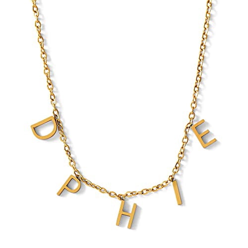 Sorority Shop Delta Phi Epsilon Necklace — DPE Name Necklace, 18K Gold ...