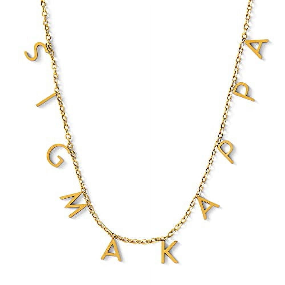 Sorority Shop Sigma Kappa Necklace — SK Name Necklace, 18K Gold Plated ...