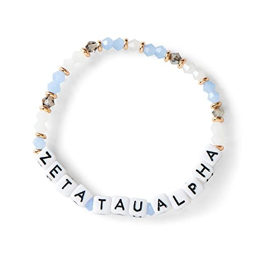 Sorority Shop Zeta Tau Alpha Bracelet — Glass Bead Bracelet with ZTA ...