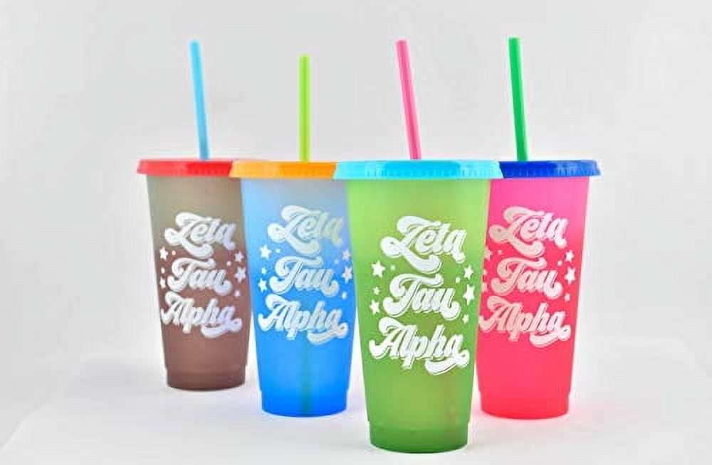 Sorority Shop Zeta Tau Alpha Color Changing Cups - Pack of 4 Reusable ...