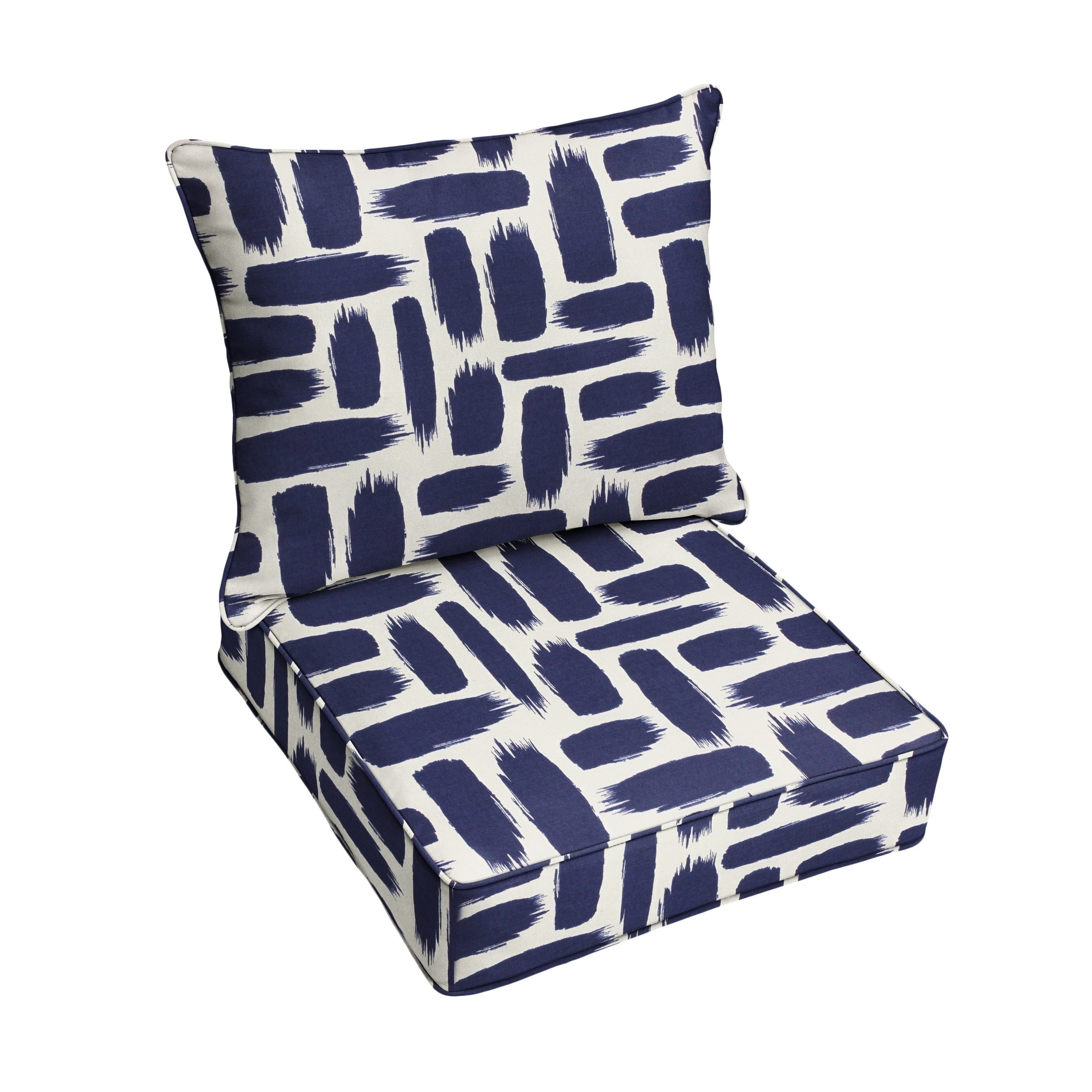 Sorra Home 23" x 27" Blue Graphic Rectangle Cushion Set Outdoor Seating ...