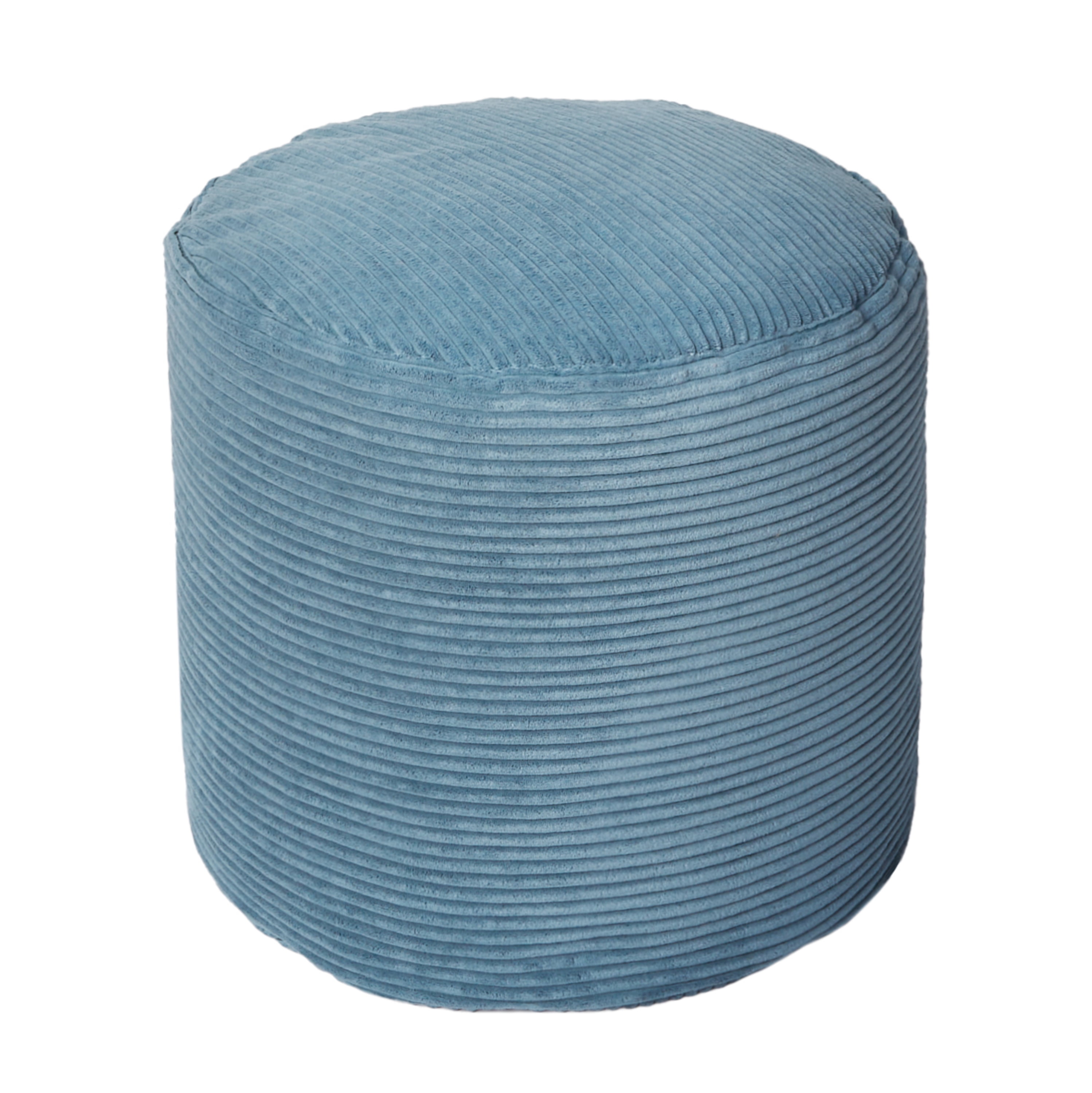 Sorra Home Barrett Turquoise Round Bean Pouf 20 in W x 20 in D x 18 in ...
