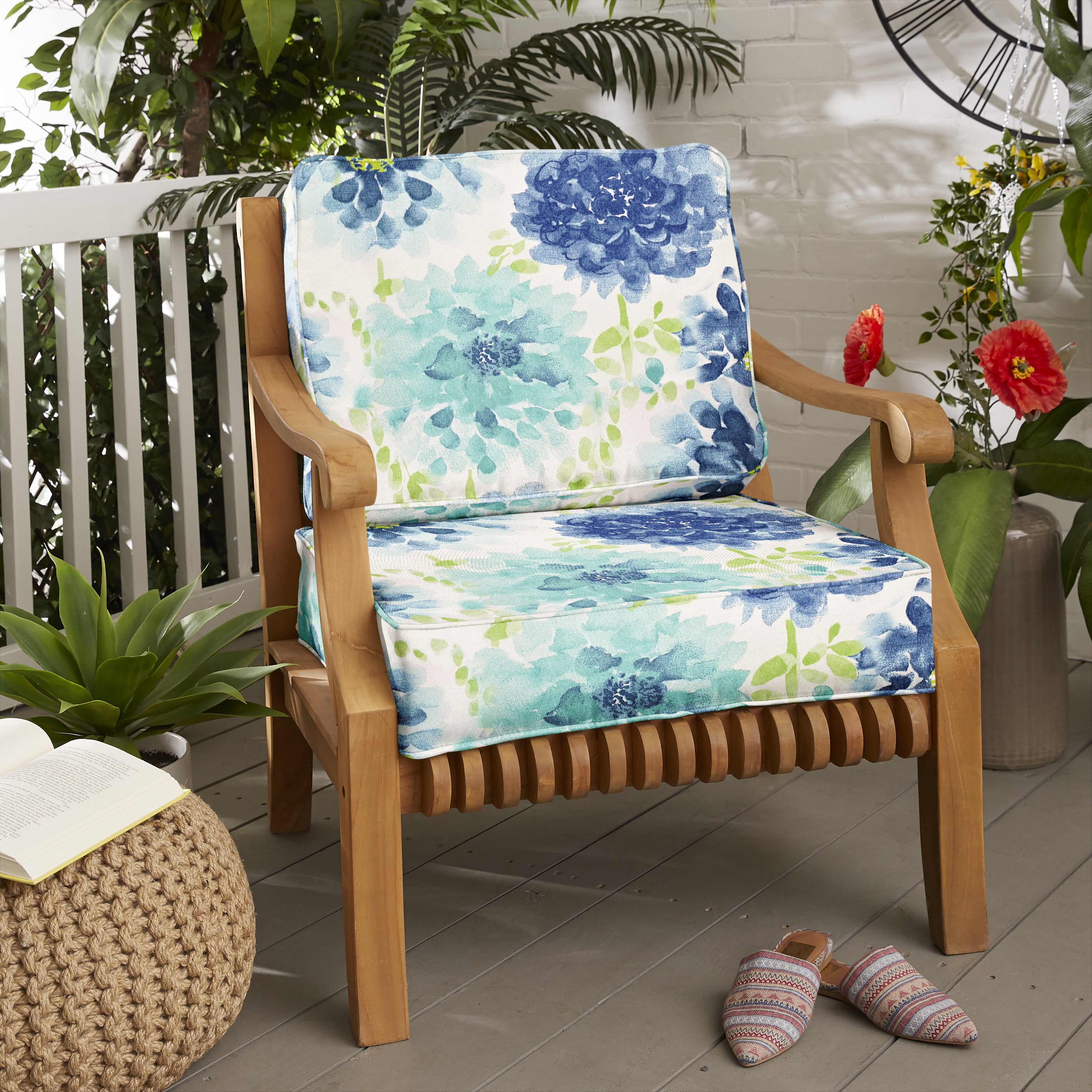 Sorra Home Gardenia Seaglass Indoor/Outdoor Corded Deep Seating Cushion ...