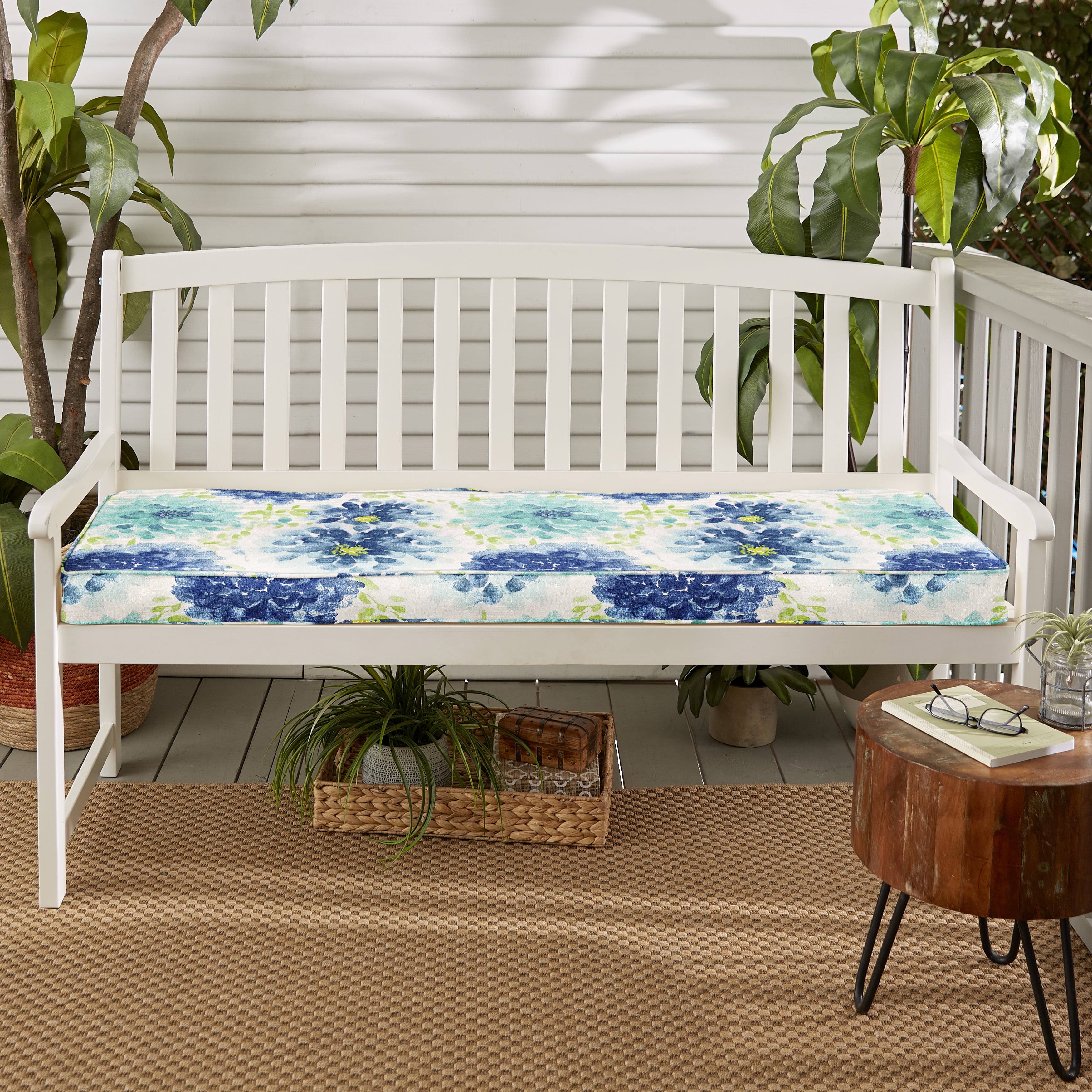 Sorra Home Gardenia Seaglass Outdoor/Indoor Corded Bench Cushion ...