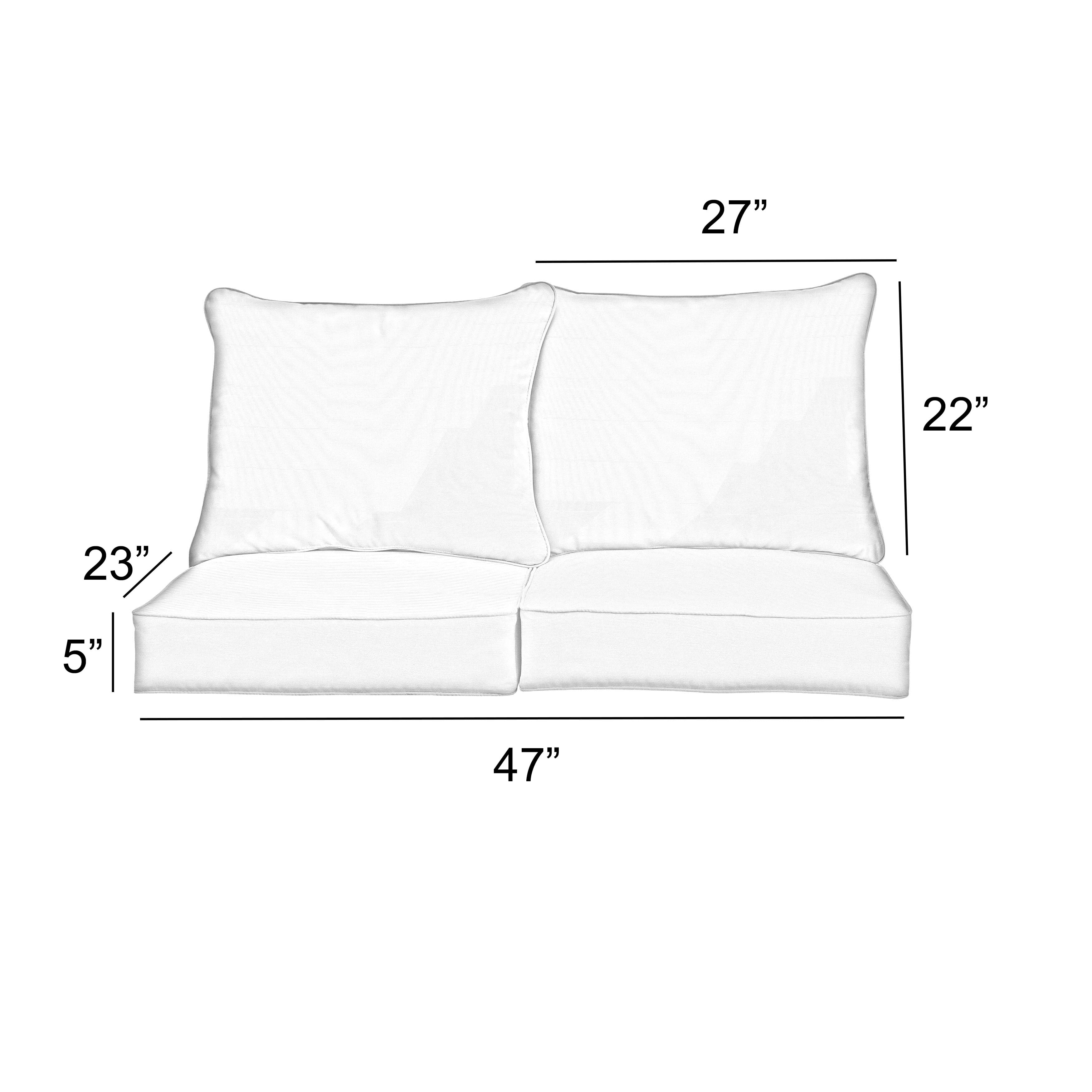 Sorra Home Griffen Snowy Indoor/Outdoor Deep Seating Loveseat Pillow ...