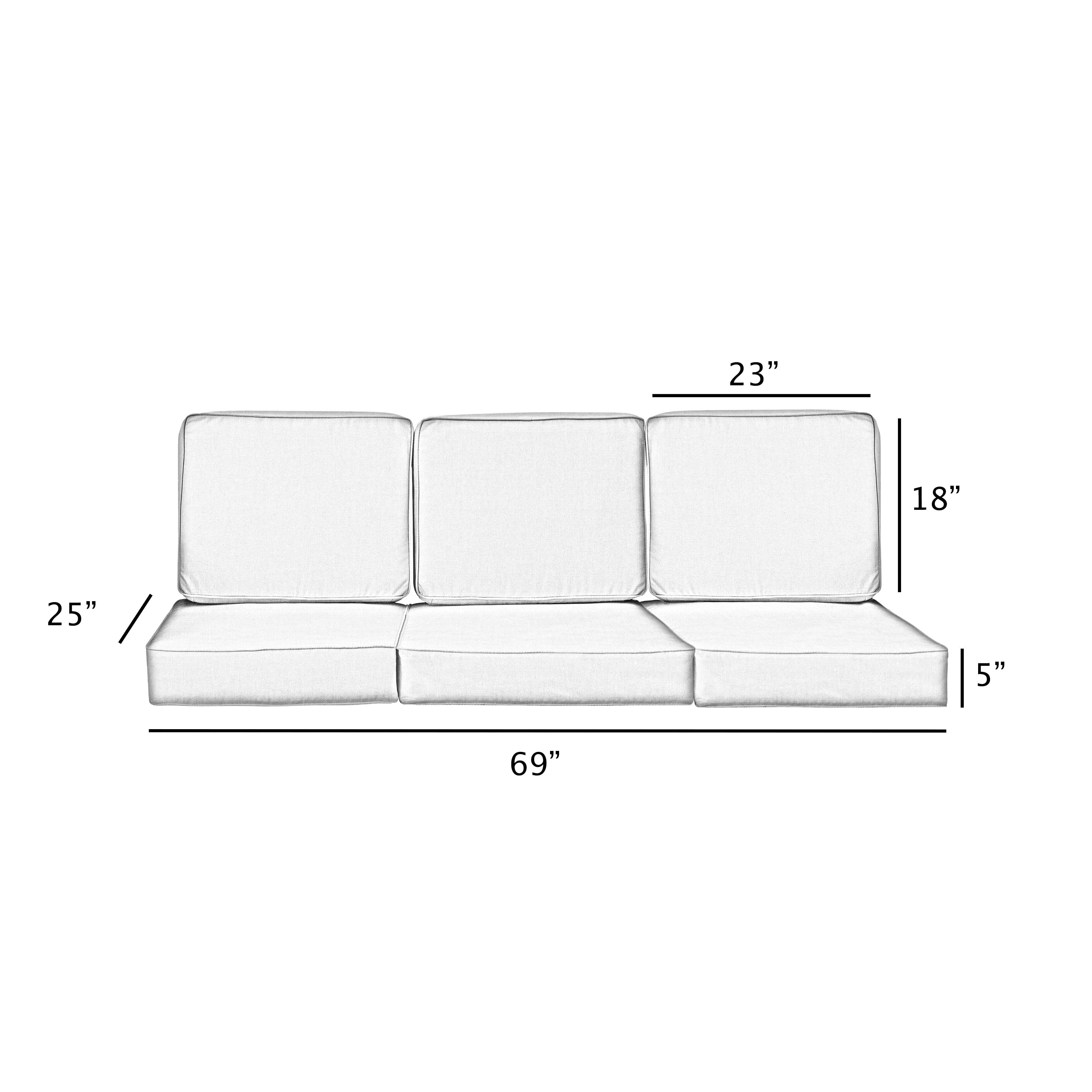 Sorra Home Indoor Outdoor Deep Seating Sofa Cushion Set 23 X 25 X 5