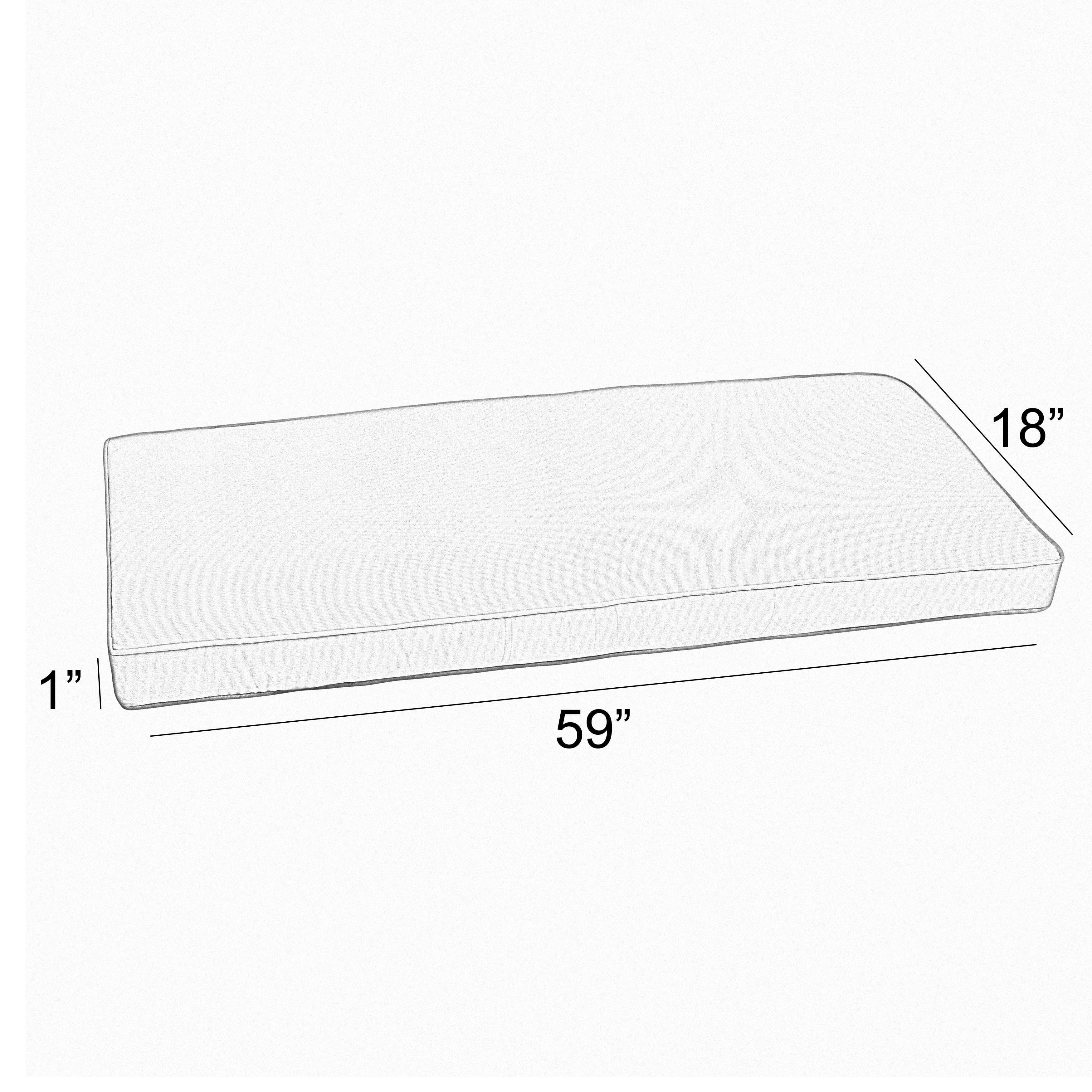 Sorra Home Indoor/Outdoor Solid Corded Bench Cushion 59 x 18 x 1 Bench ...