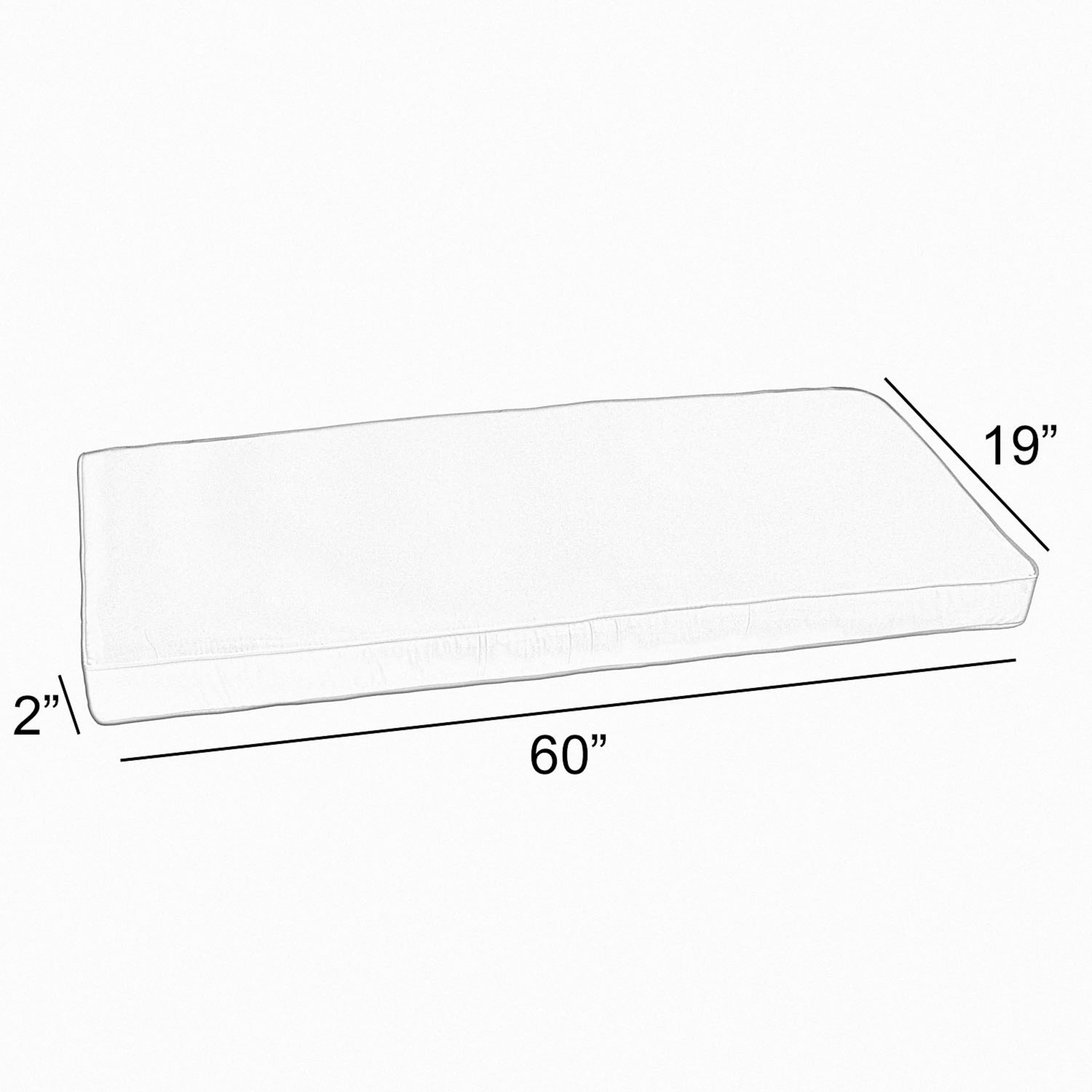 Sorra Home Indoor/Outdoor Solid Corded Bench Cushion 60 x 19 x 2 Bench ...