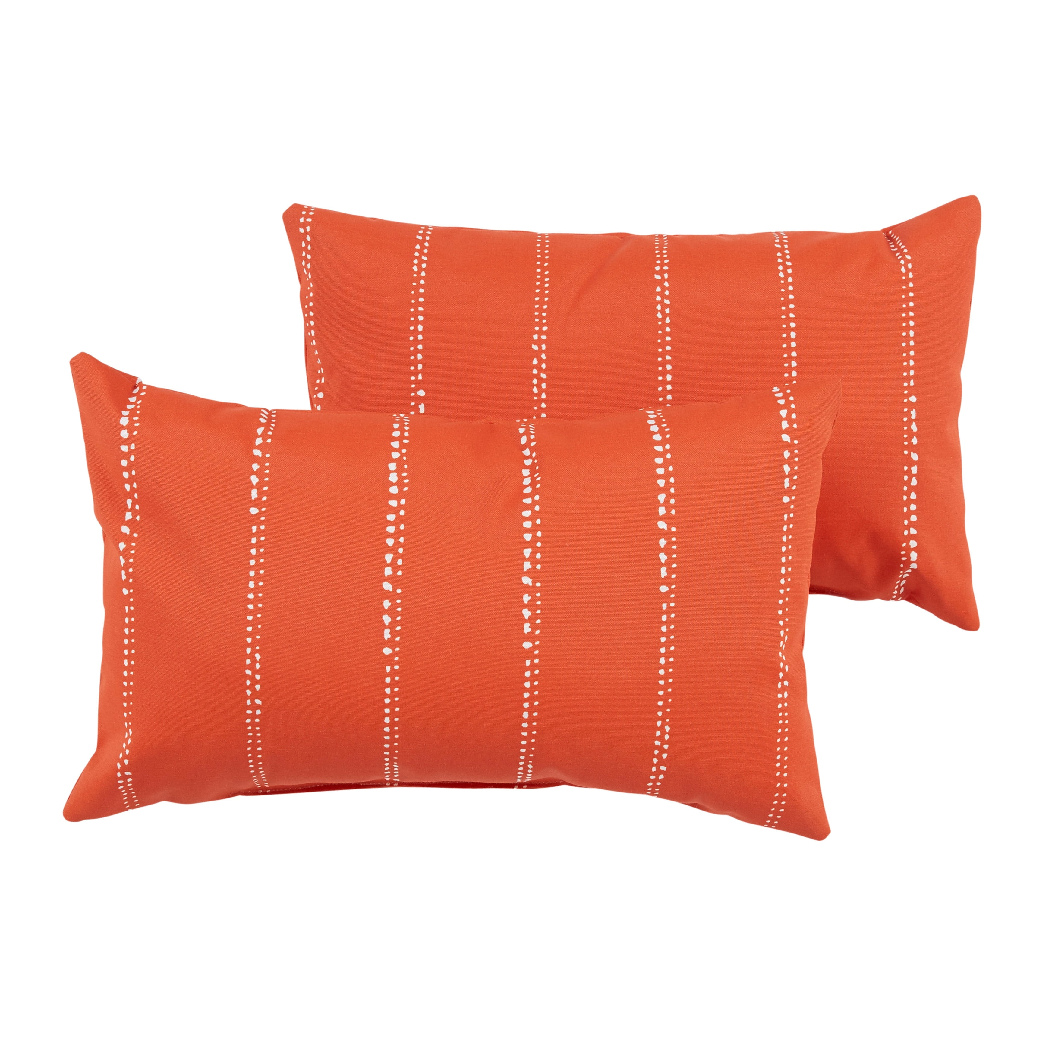 Sorra Home Marion Orange Dotted Stripe Knife Edging Pillow Set by ...