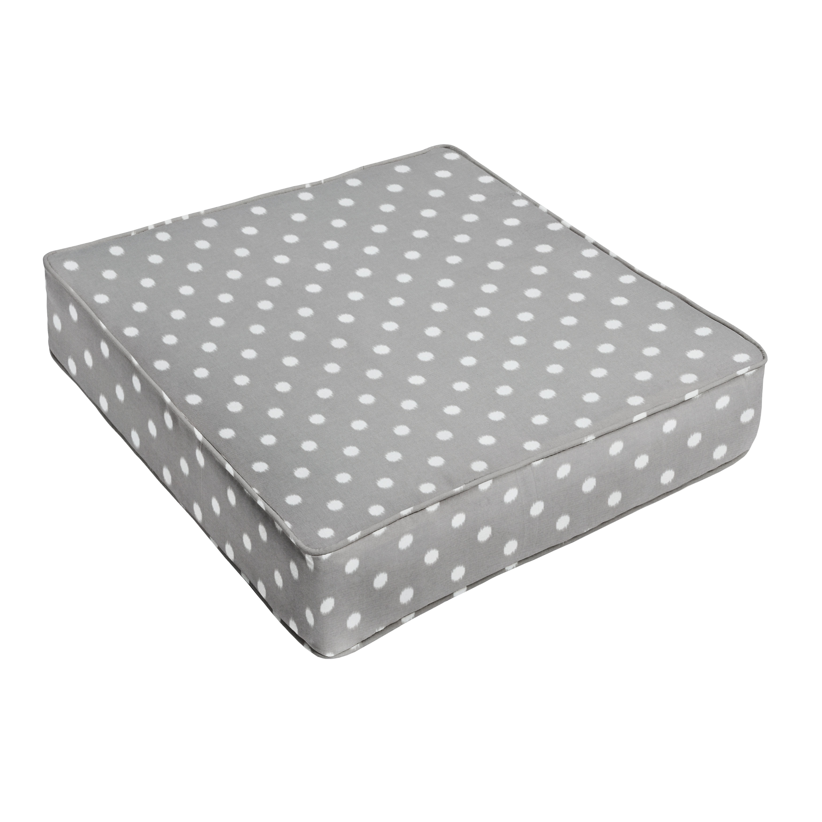 Sorra Home Outdoor Corded Deep Seating Cushion Ikat Dots Grey 23 In W