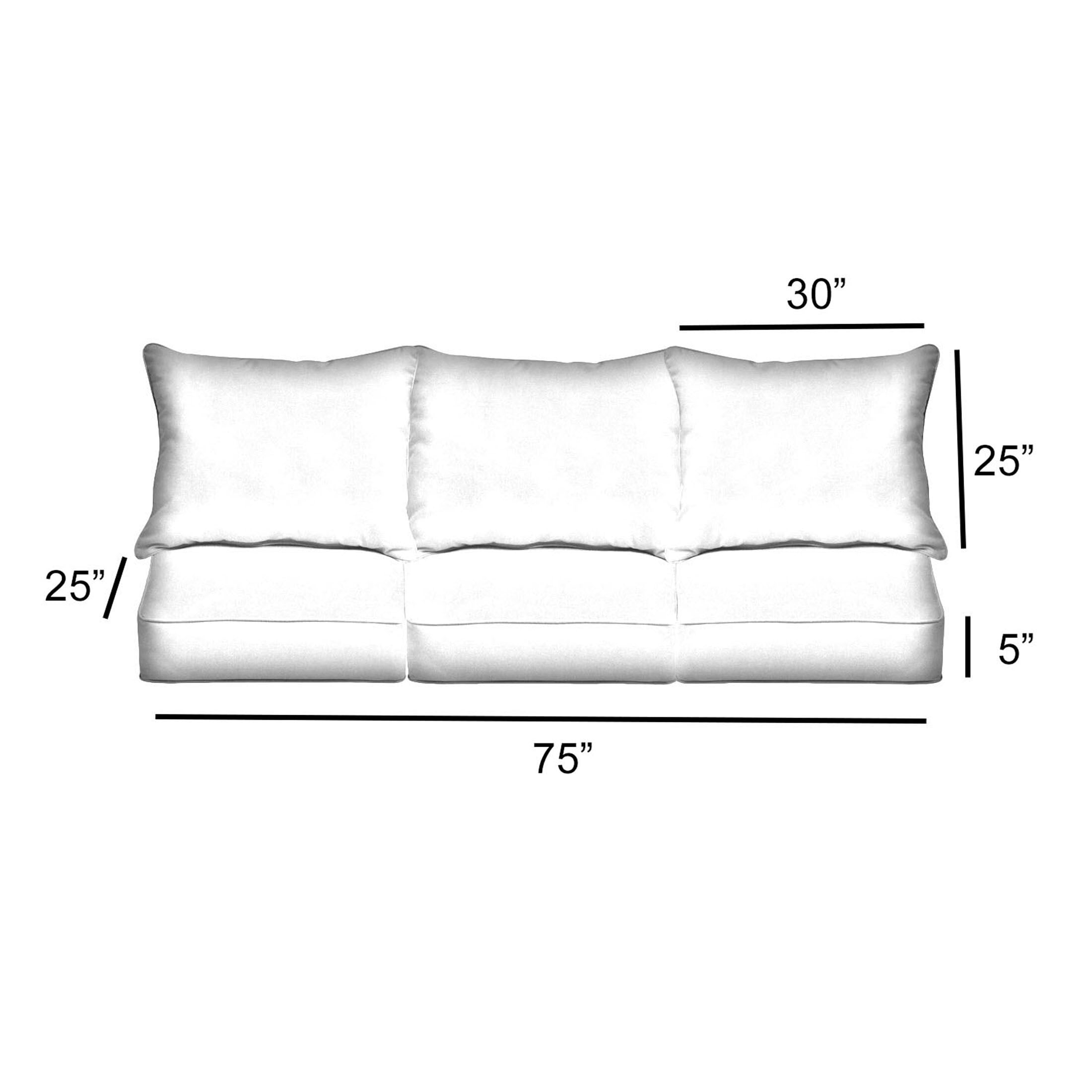 Sunbrella Sorra Home Outdoor Deep Seating Sofa Pillow and Cushion Set ...