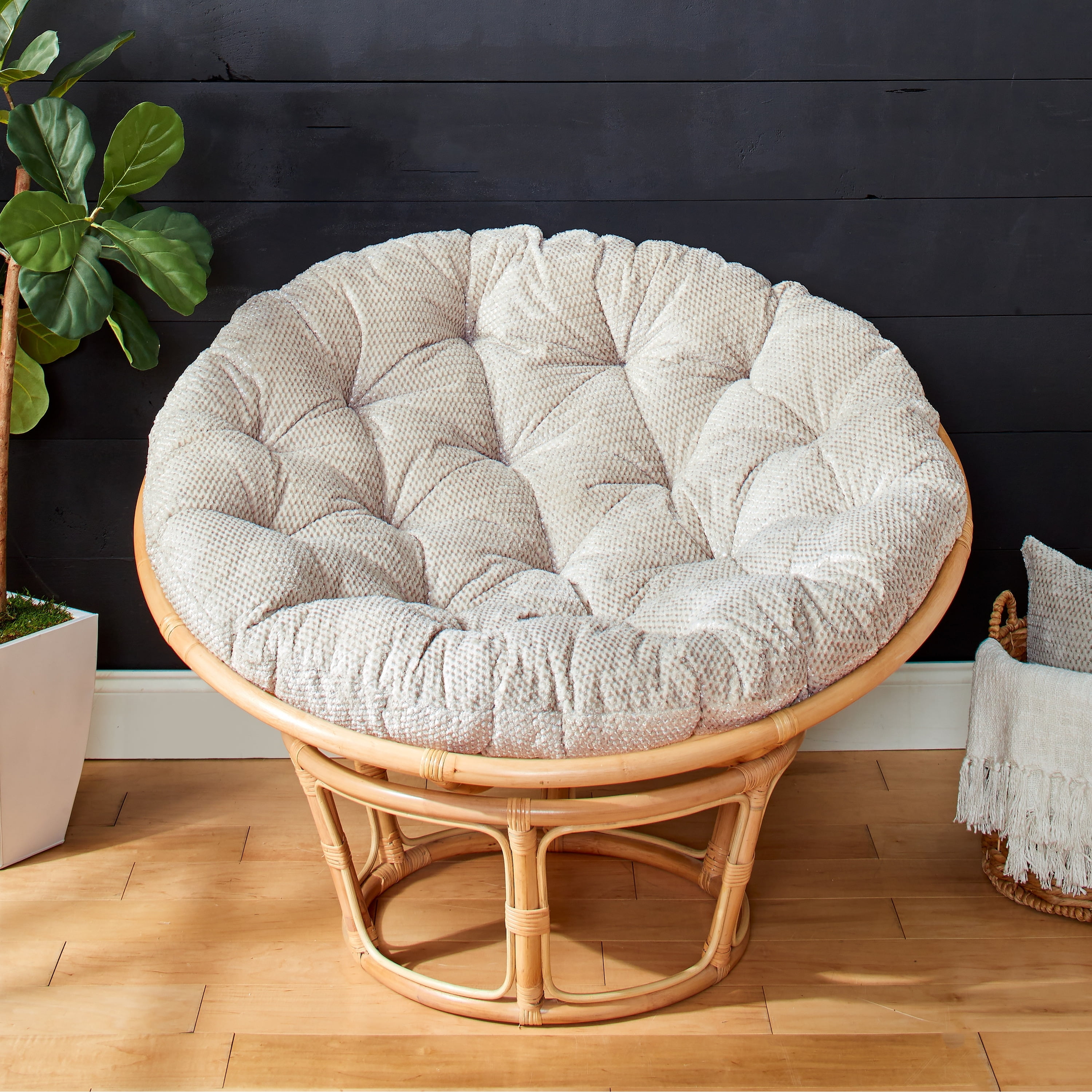 Sorra Home Velvet Shimmer Indoor Textured Papasan Cushion (Cushion Only ...