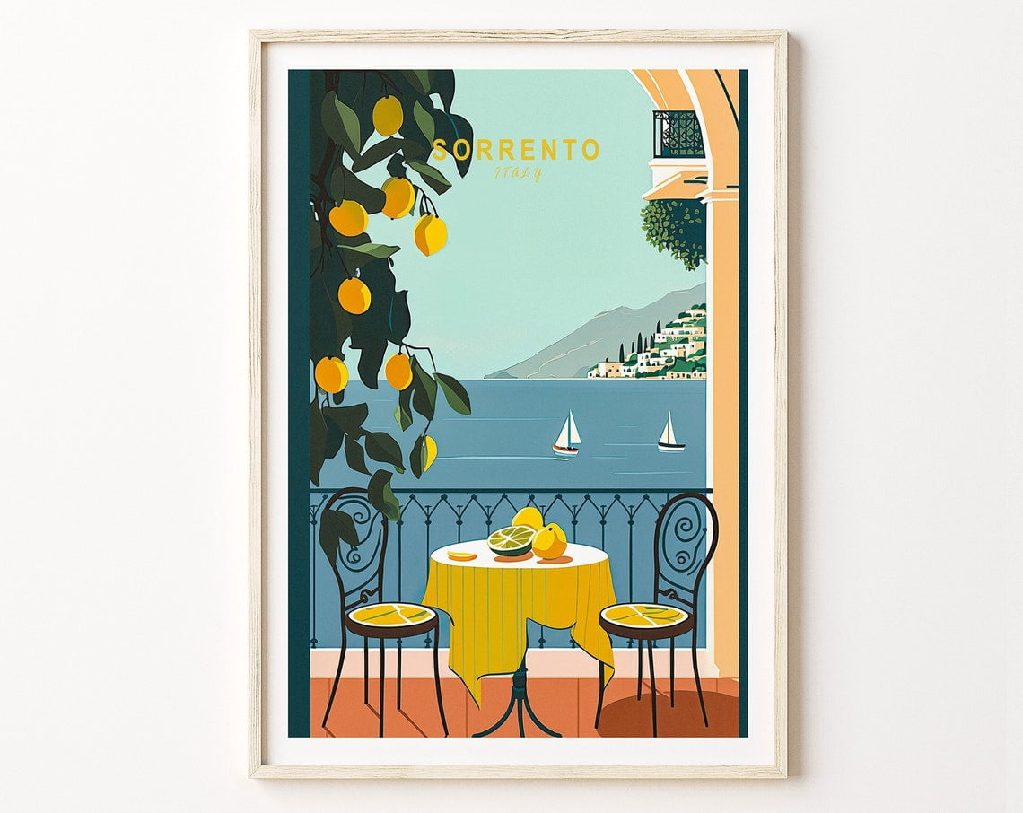 Sorrento Italy Lemons Coast Travel Print, Sorrento Italy Lemons Travel ...