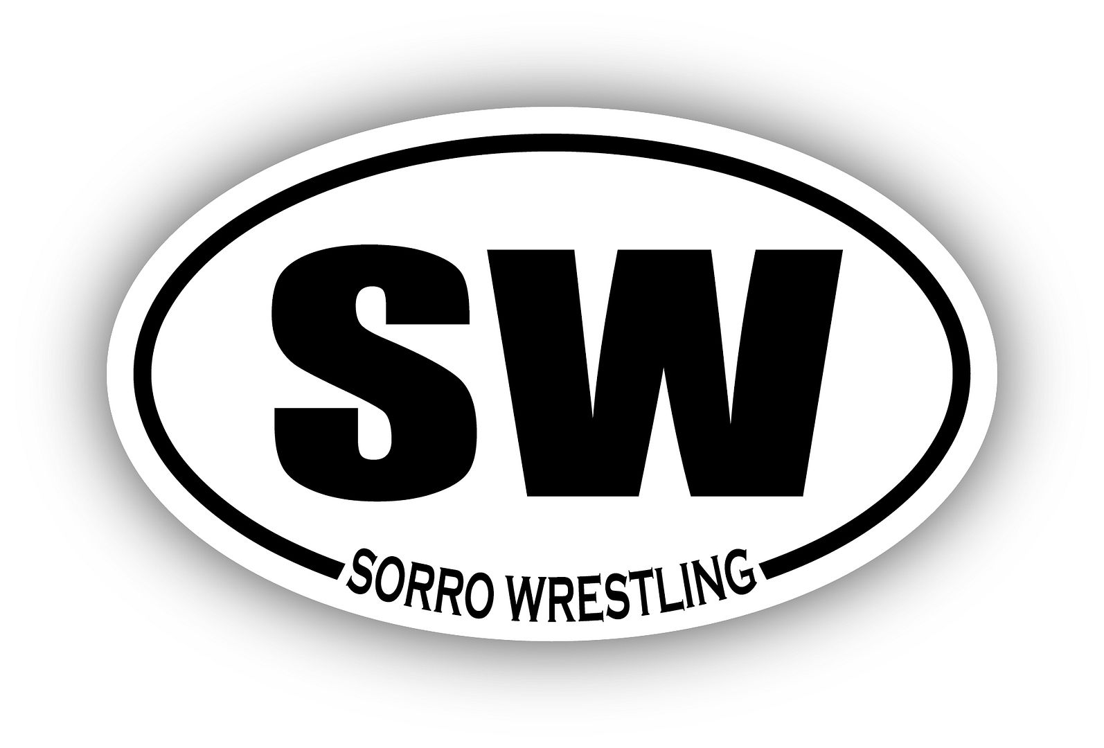 Sorro Wrestling SW Oval Bumper Sticker 3M Vinyl Decal 3 in x 5 in ...