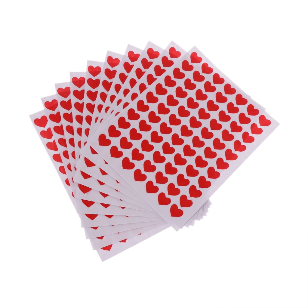 Sorrowso 10 Sheets Heart Stickers Love Decorative Sticker Kids ...