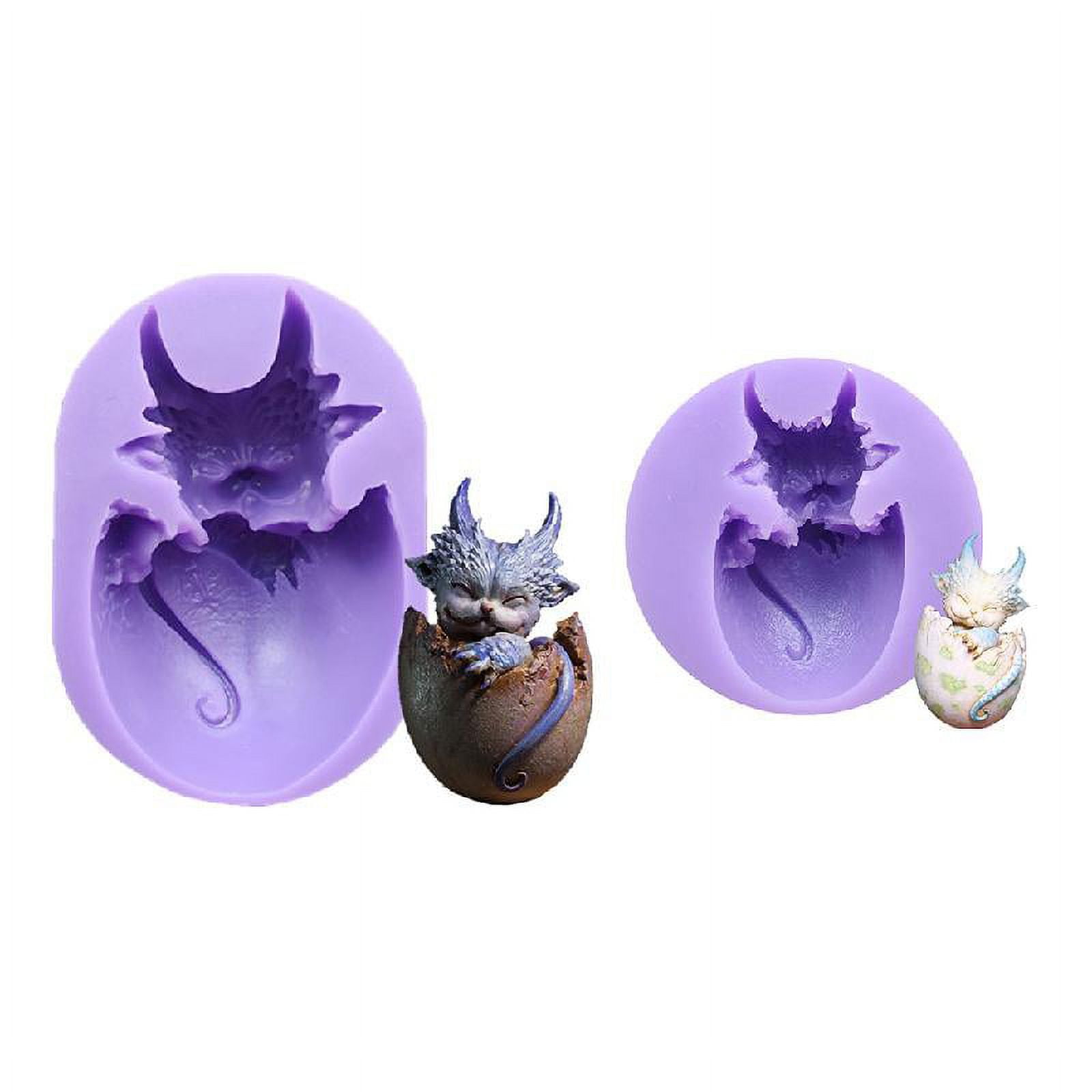 Sorrowso 2pcs Baby Dragon Silicone Mold Cake Jelly Ice Chocolates ...