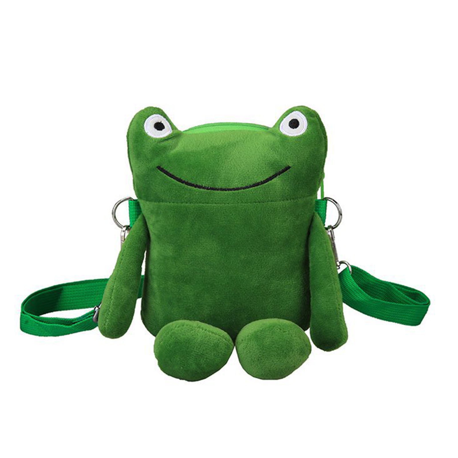 Sorrowso Cartoon Green for Frog Messenger Bag Plush Shoulder Bag ...