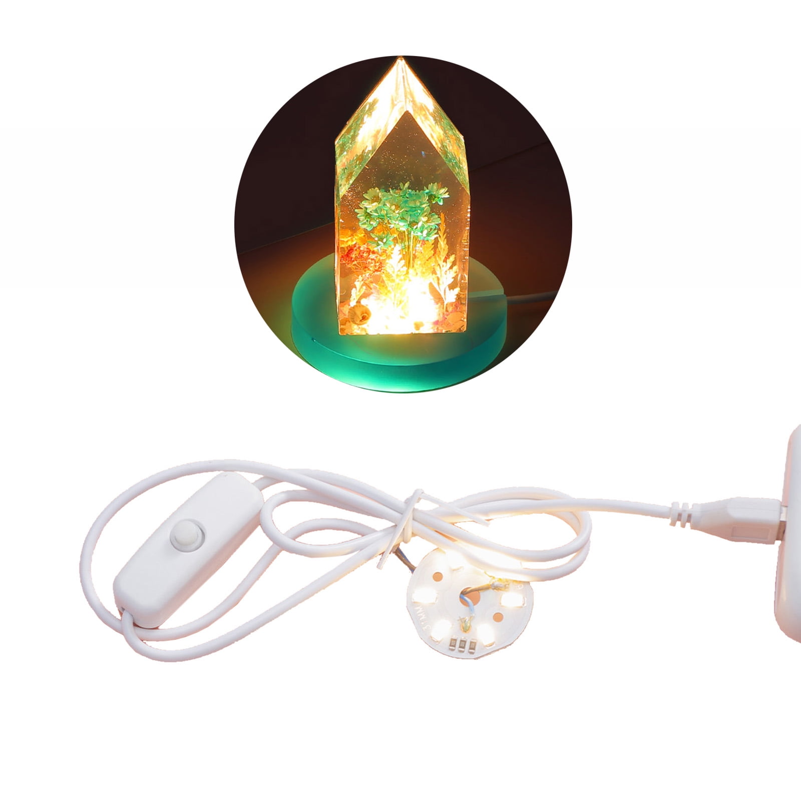 Sorrowso Round Rectangle Bedside Lamp Holder Epoxy Resin Mold Lamp ...