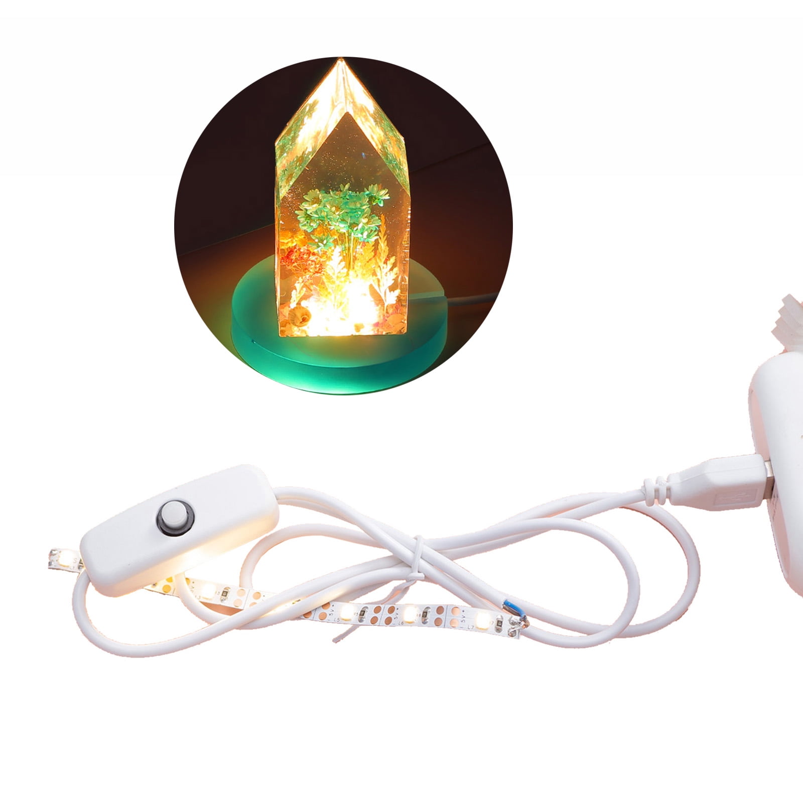 Sorrowso Round Rectangle Bedside Lamp Holder Epoxy Resin Mold Lamp ...