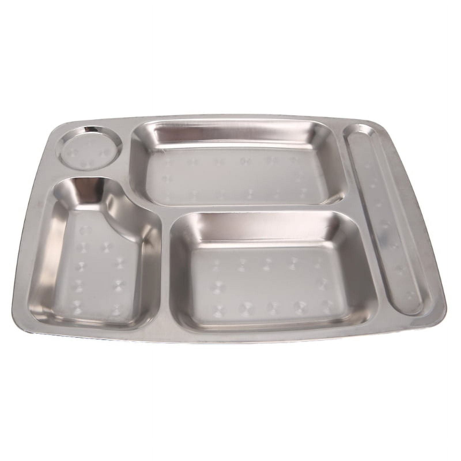 Sorrowso Stainless Steel Divided Dinner Tray Lunch Container Food Plate ...