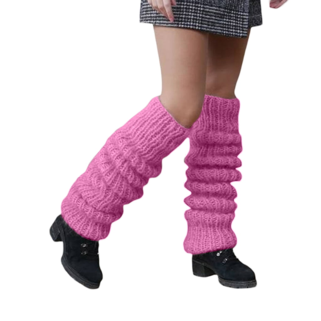 Sorrowso Women Chunky Knitted Leg Warmers Long Socks Slouchy Furry Boot ...