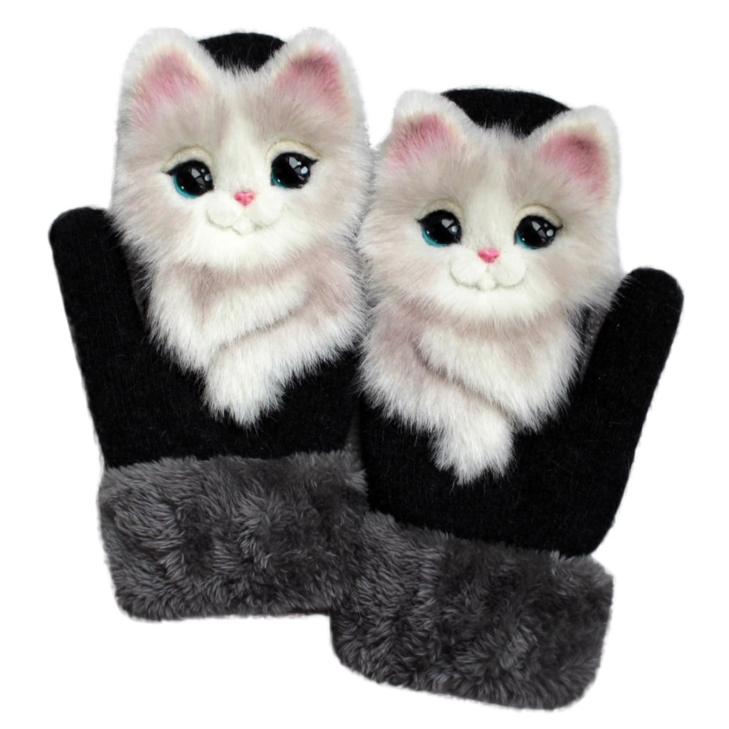 Sorrowso Women Cute Cartoon Animal Gloves Winter Warm Lining Cozy ...