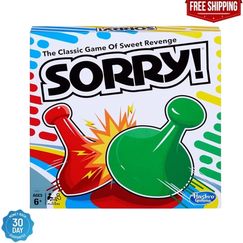 Sorry! Board Game for Kids Ages 6 and Up; Classic Hasbro Board Game ...