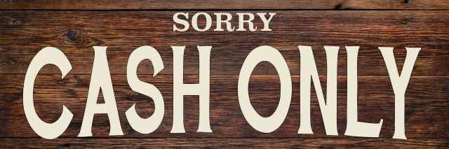 Sorry Cash Only Restaurant Bar Rustic Looking Metal Sign Wall Size: 4 x ...