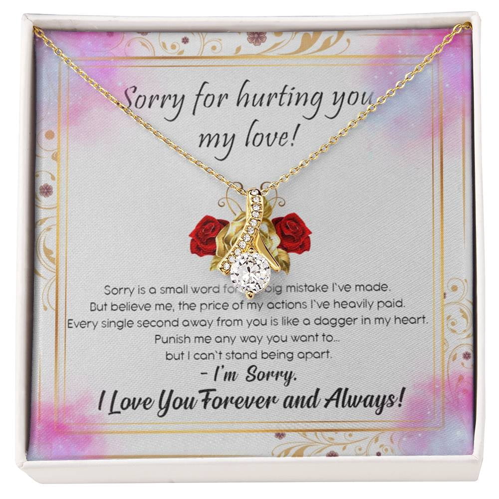 Sorry For Hurting You My Love, Alluring Beauty Necklace, 14k White Gold ...