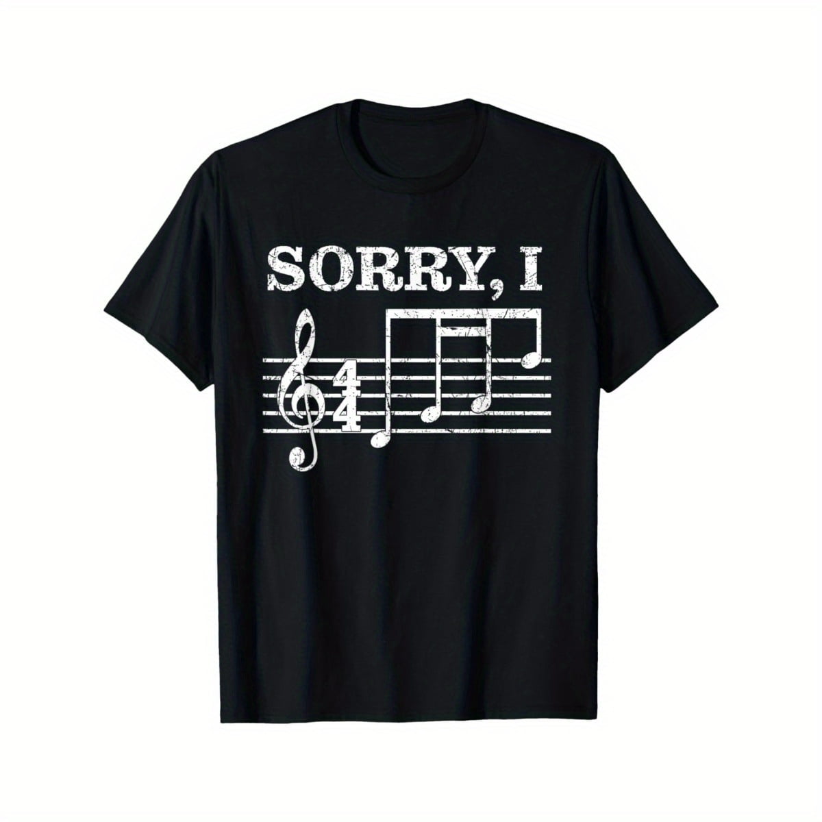 Sorry I-DGAF Funny Hidden Message Musical Notes Guitarist Cotton T ...