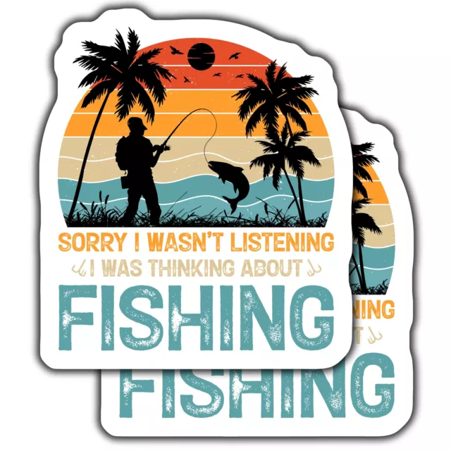 Sorry I Wasn'T Listening Fishing Stickers, Retro Fishing Decals ...