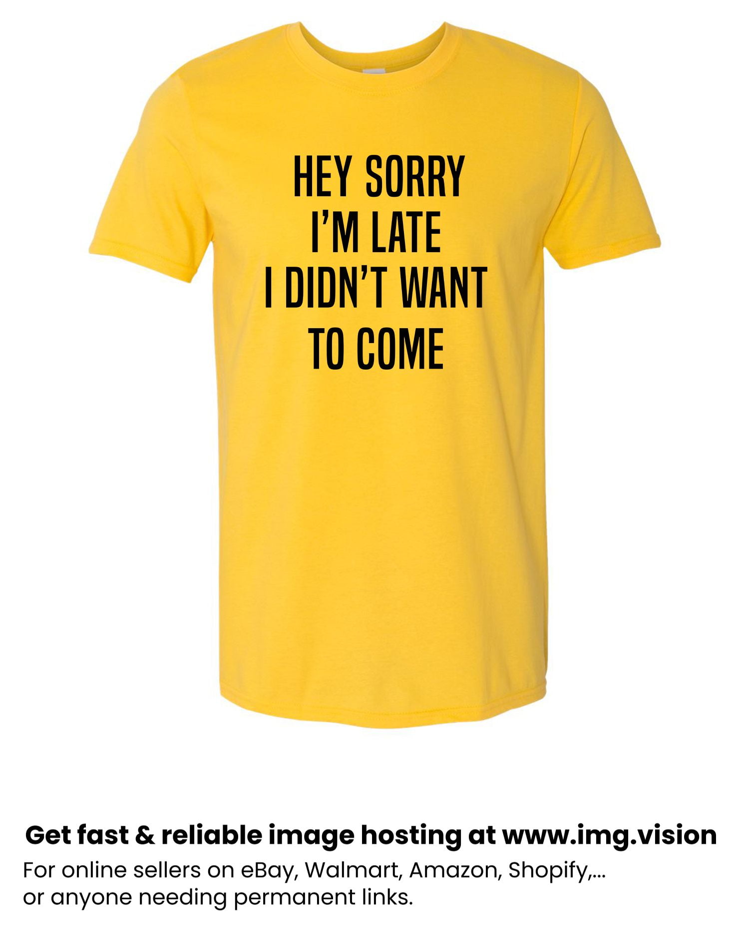 Sorry I'm Late I Didn't Want to Come Adult Unisex Men's/Women's Tee T ...