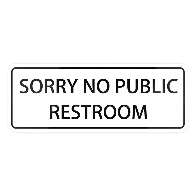 Sorry No Public Restroom Sign For House (With Strong Adhesive Tape), 3 ...