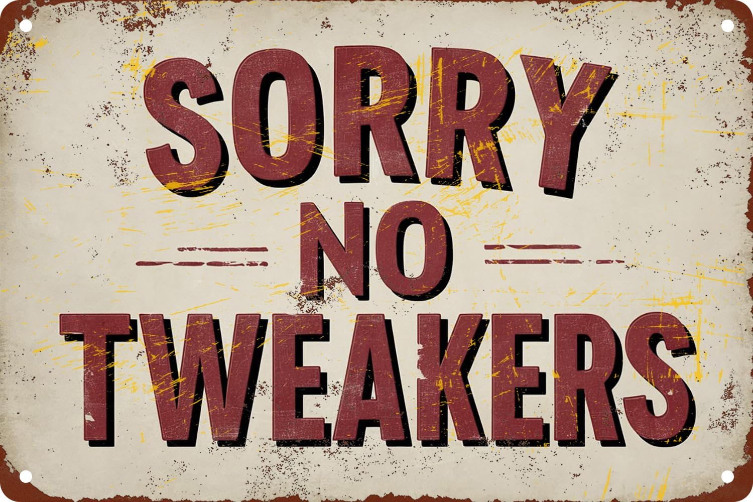 Sorry No Tweakers Metal Tin Signs-Metal Tin Signs Exquisite Wall Art ...