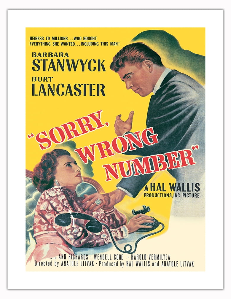 Sorry Wrong Number - Starring Barbara Stanwyck Burt Lancaster - Vintage ...