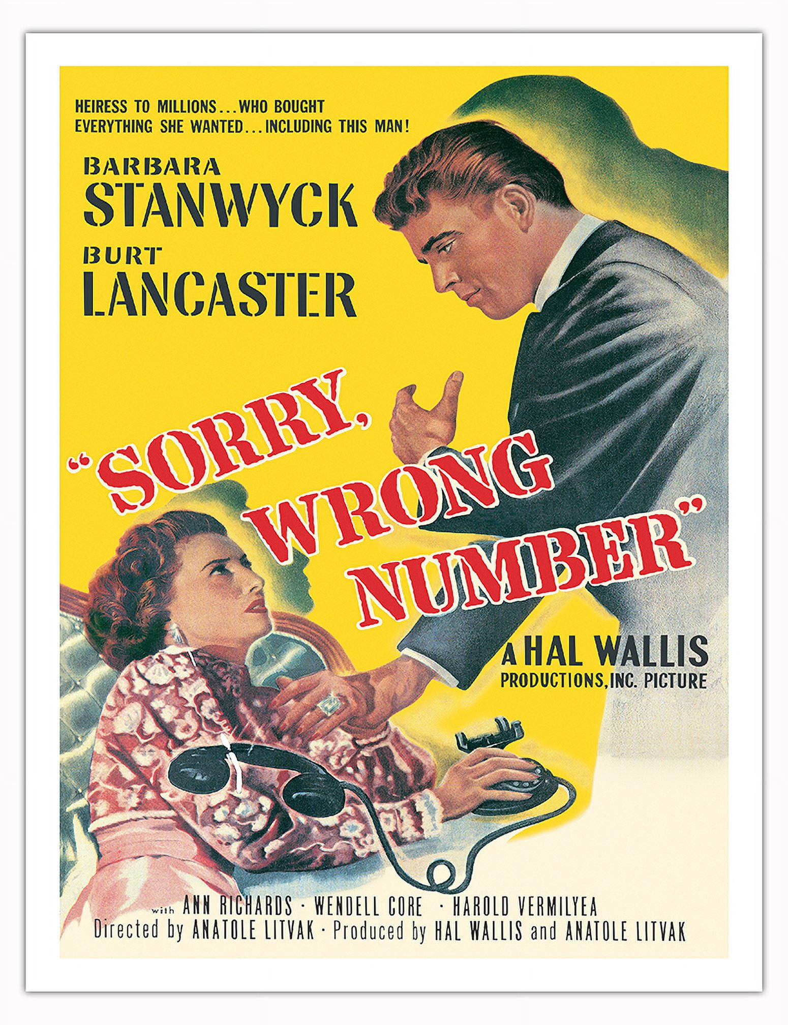 Sorry Wrong Number - Starring Barbara Stanwyck Burt Lancaster - Vintage ...