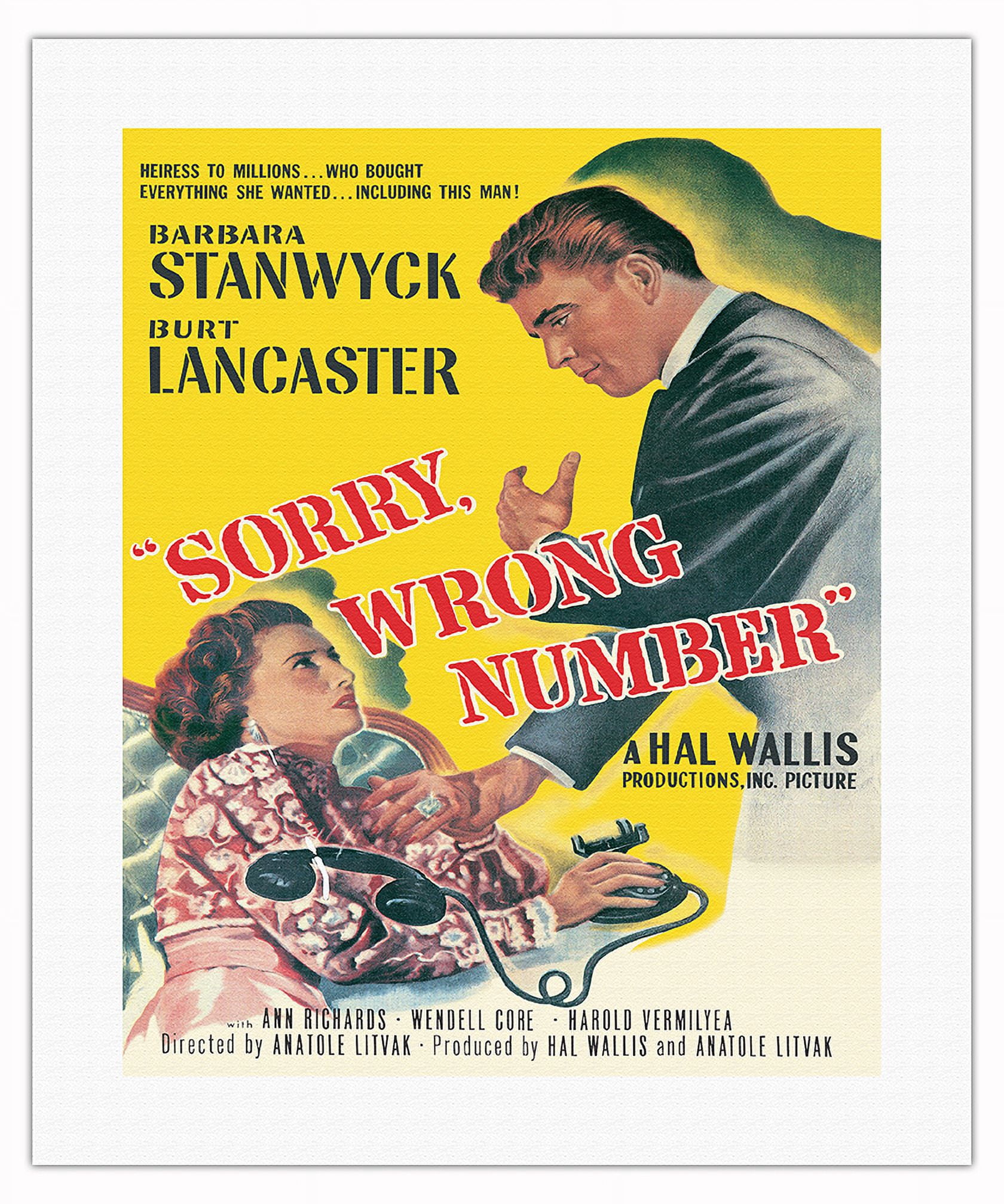 Sorry Wrong Number - Starring Barbara Stanwyck Burt Lancaster - Vintage ...