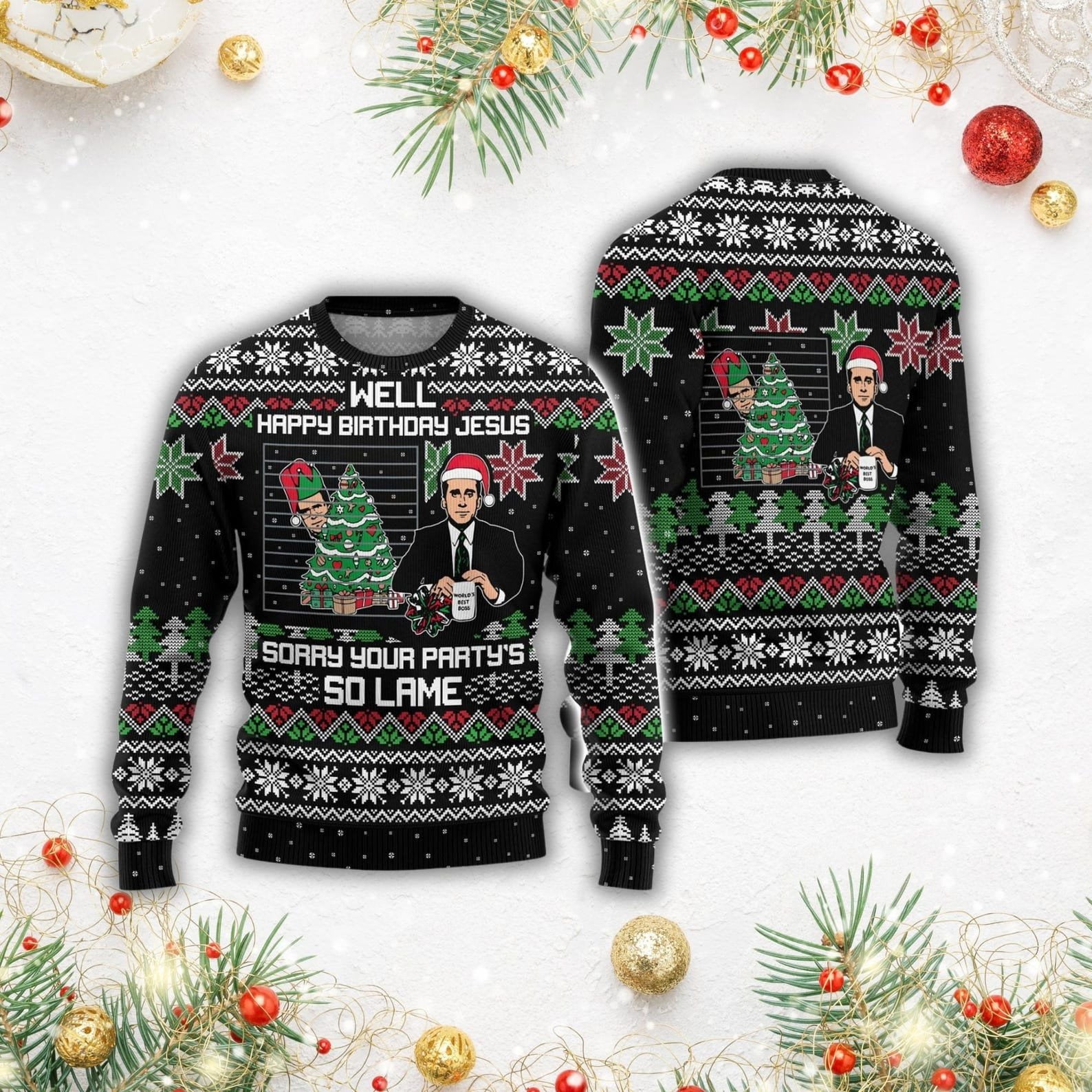 Sorry You Party so Lame Ugly Sweater, the Office Christmas Sweater ...